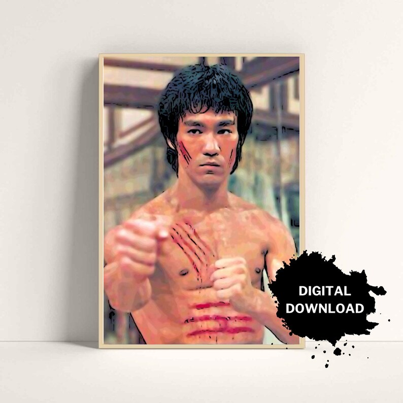 Bruce Lee Poster, Bruce Lee Wall Art, Digital Poster, Martial Arts Wall ...
