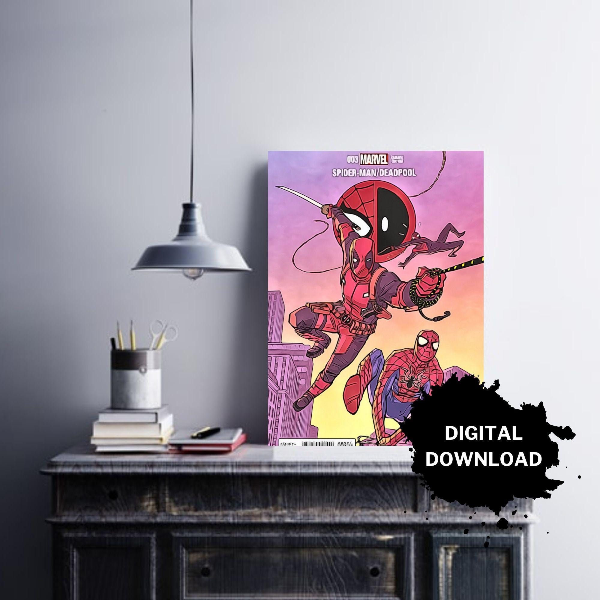 Deadpool Poster, Digital Poster, Printable Wall Art, Superhero Poster ...