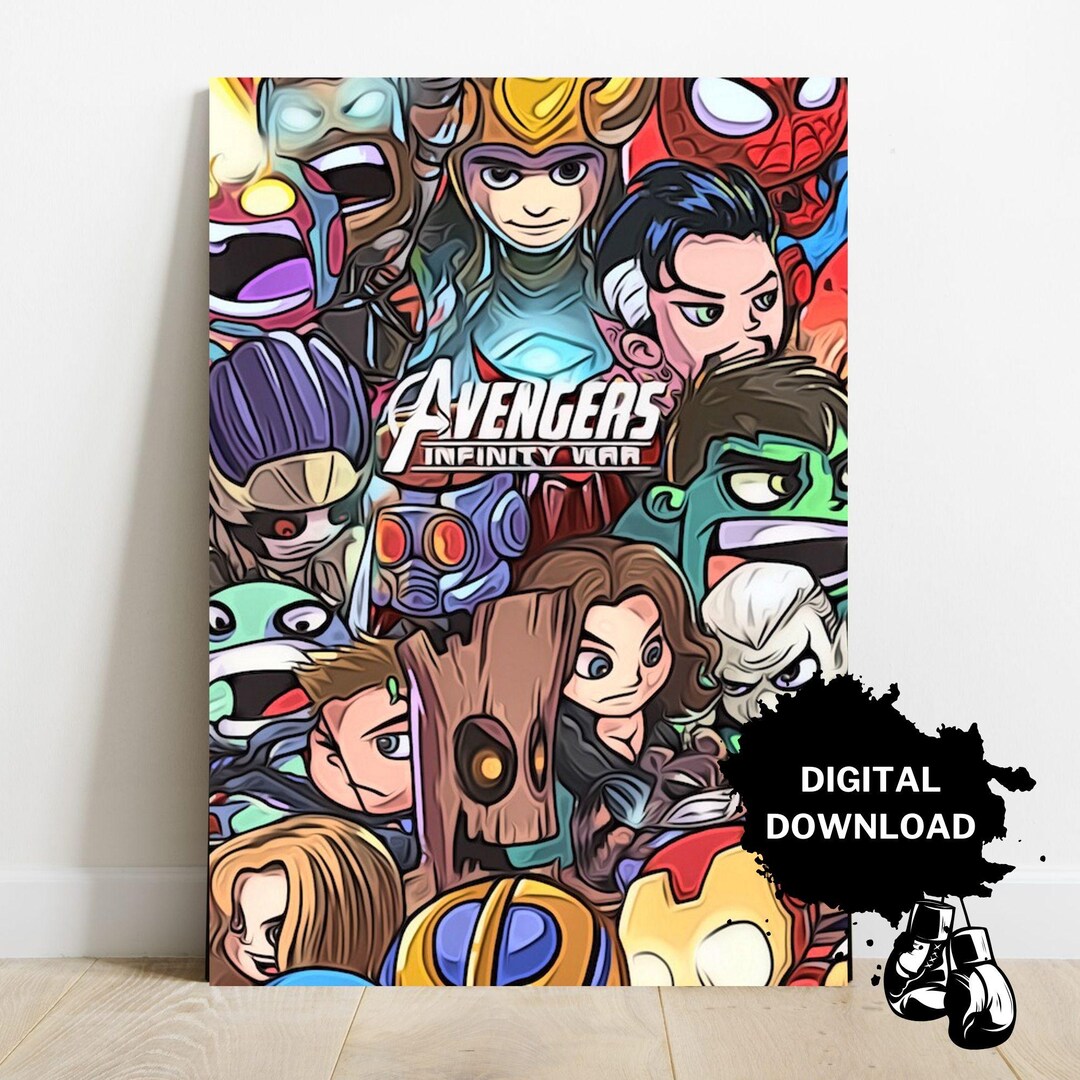 Avengers Poster, Digital Poster, Printable Wall Art, Superhero Poster ...