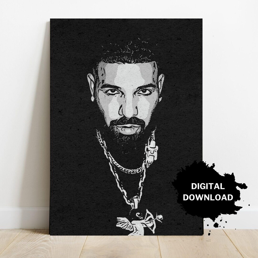 Drake Poster, Drake Wall Art, Printable Wall Art, Digital Poster, Rap ...