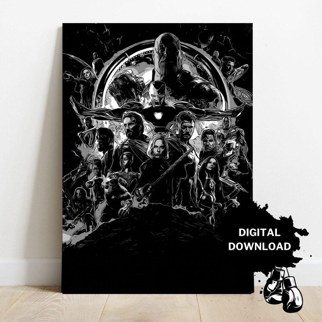 Marvel Avengers Poster, Printable Wall Art, Digital Poster, Superhero ...
