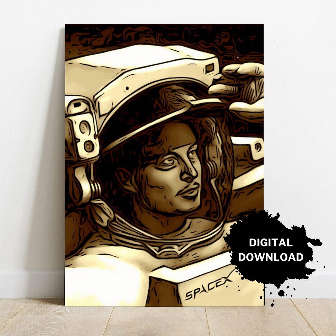 Elon Musk Poster, Space X and Tesla CEO, Entrepreneur, Printable Wall ...