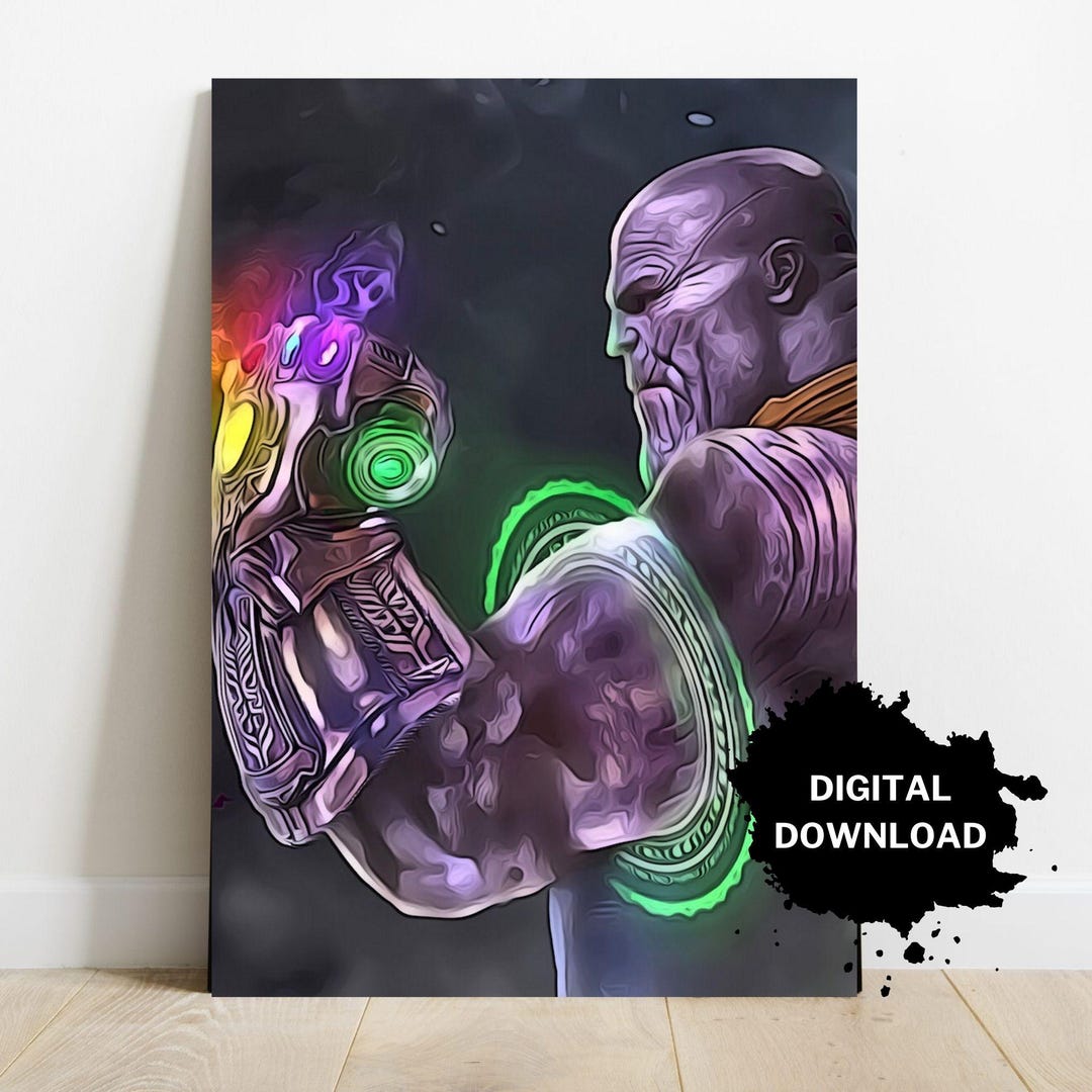 Thanos Poster, Digital Poster, Printable Wall Art, Avengers Villain ...