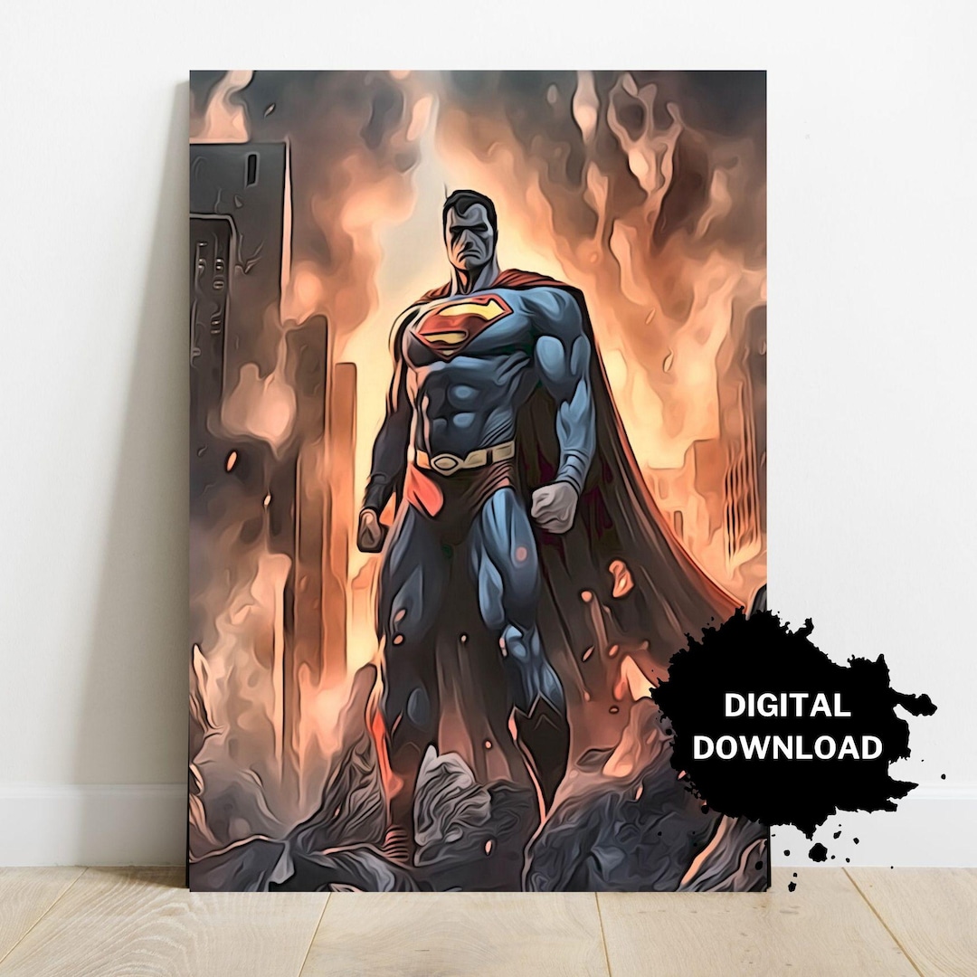 Superman Poster, Man of Steel, Printable Wall Art, Digital Poster ...