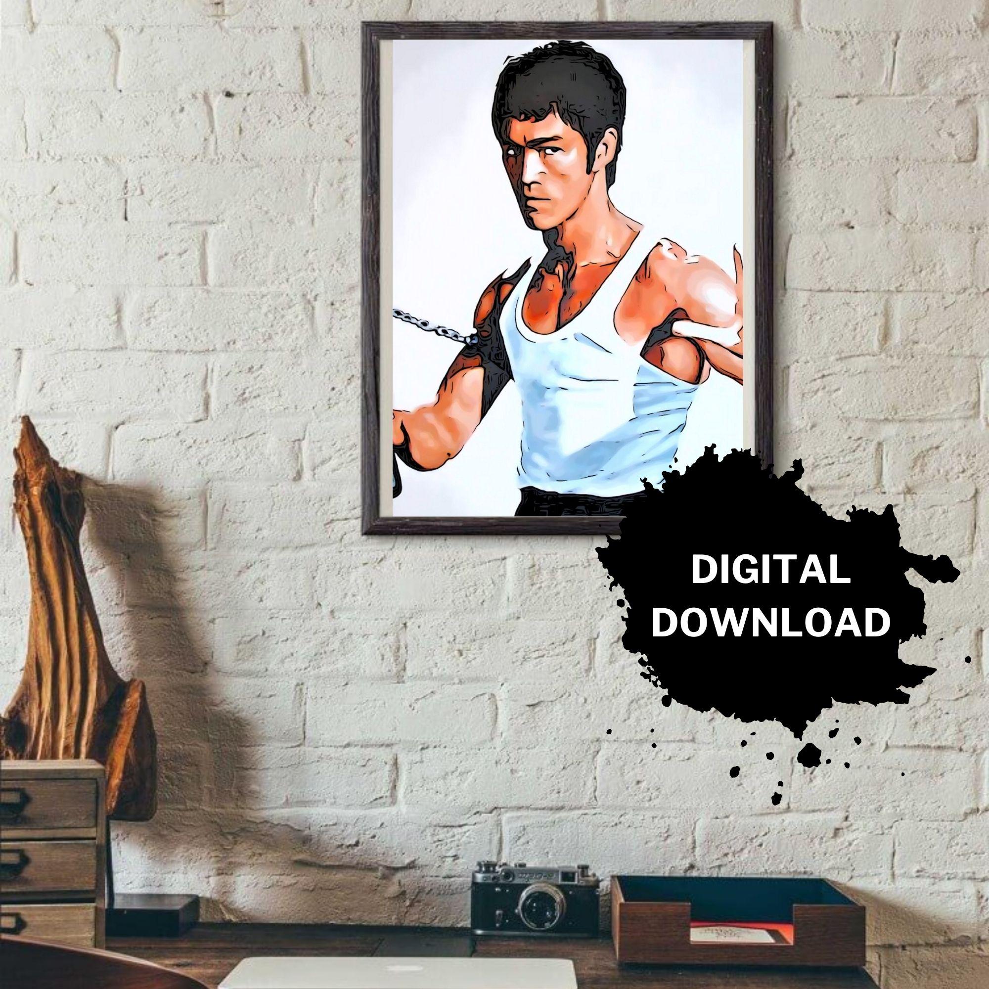 Bruce Lee Poster, Bruce Lee Wall Art, Digital Poster, Martial Arts Wall ...