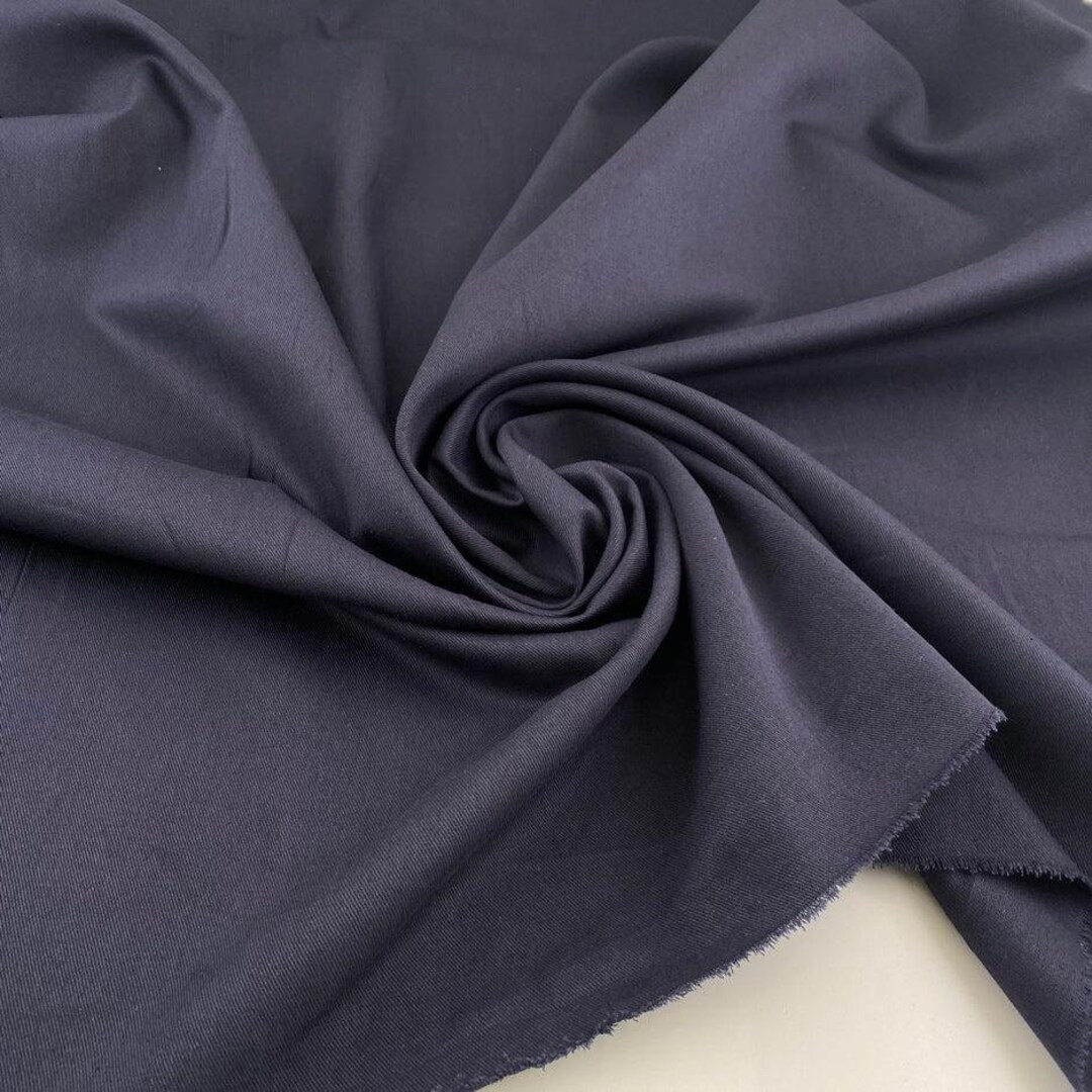 Blue Cotton Gabardine Fabric: Firm Textured Weave, Italian Deadstock - Etsy