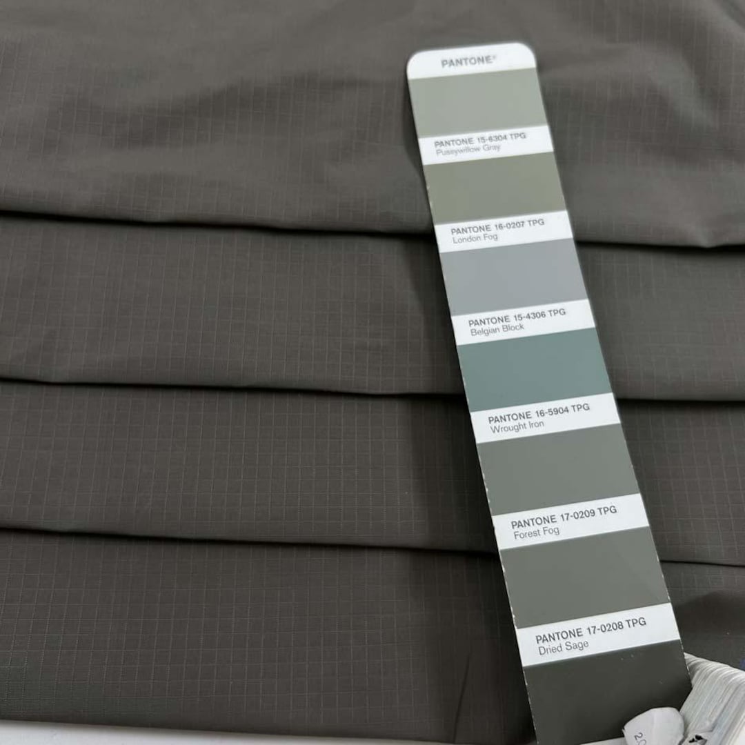 Mud Gray Cotton Blend Ripstop Fabric 150cm Wide Structured Technical ...