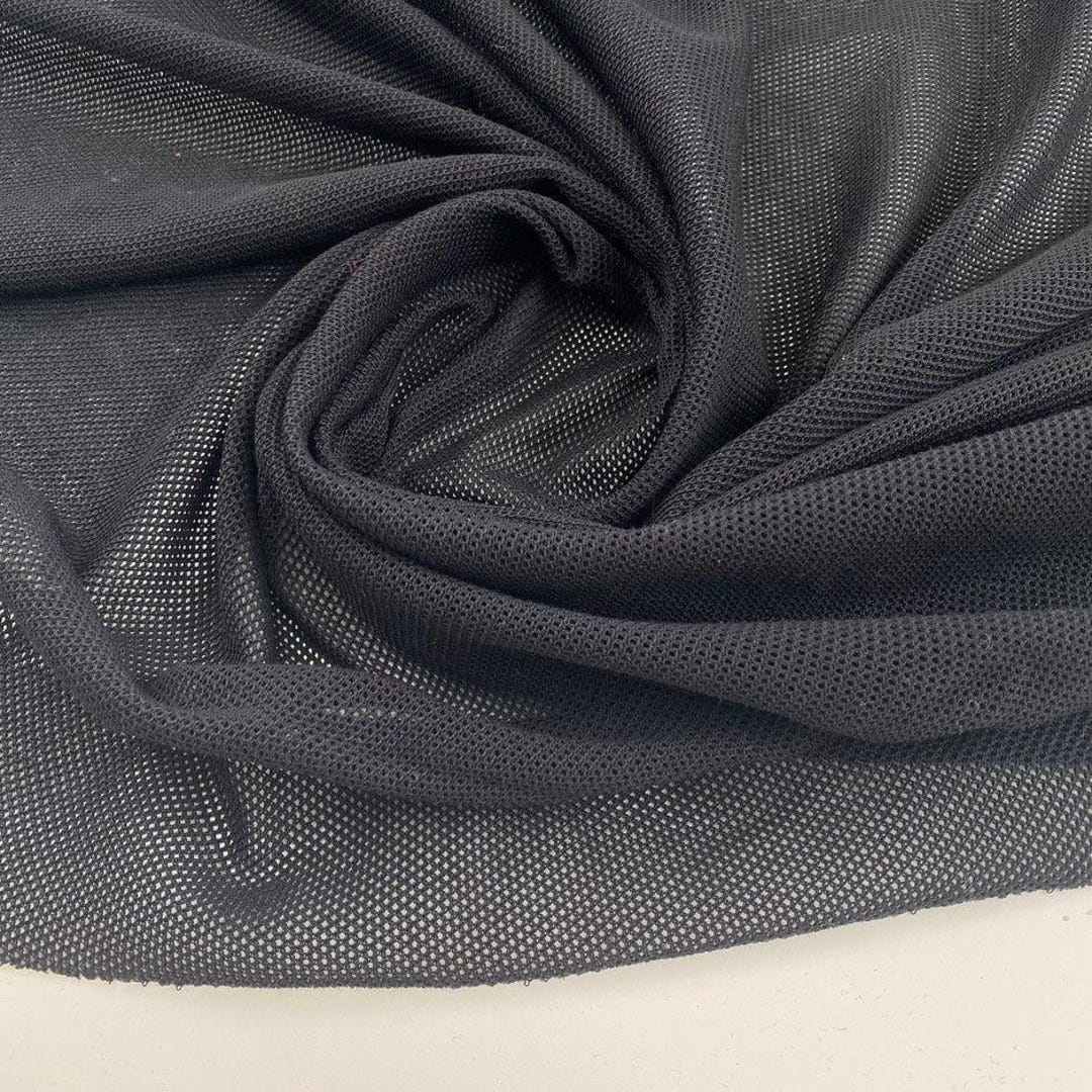 Black Cotton Mesh Knit Fabric, Stretch Sheer, Italian Deadstock - Etsy