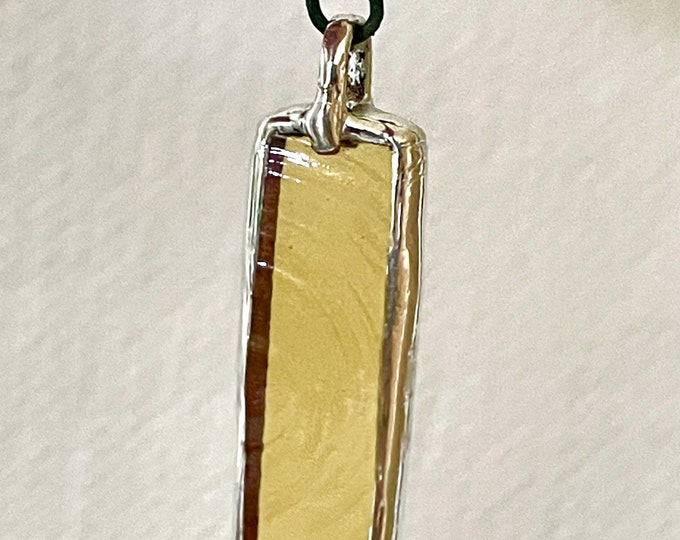 Hand Soldered Stained Glass Charm or Pendant Textured Yellow Made in ...