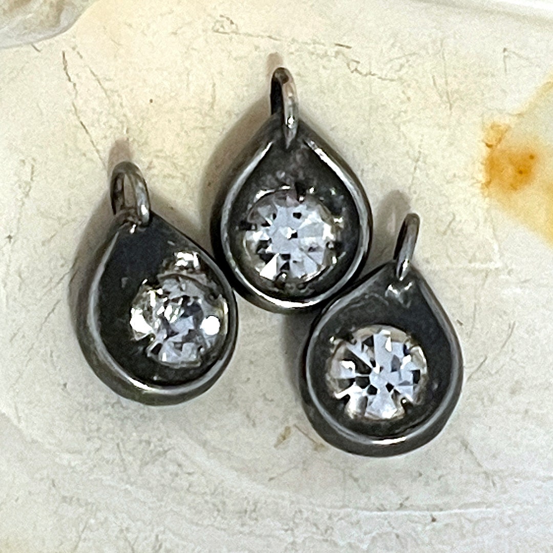 Hand Soldered Large Floating Rhinestone Drop Made in Pacific NW - Etsy