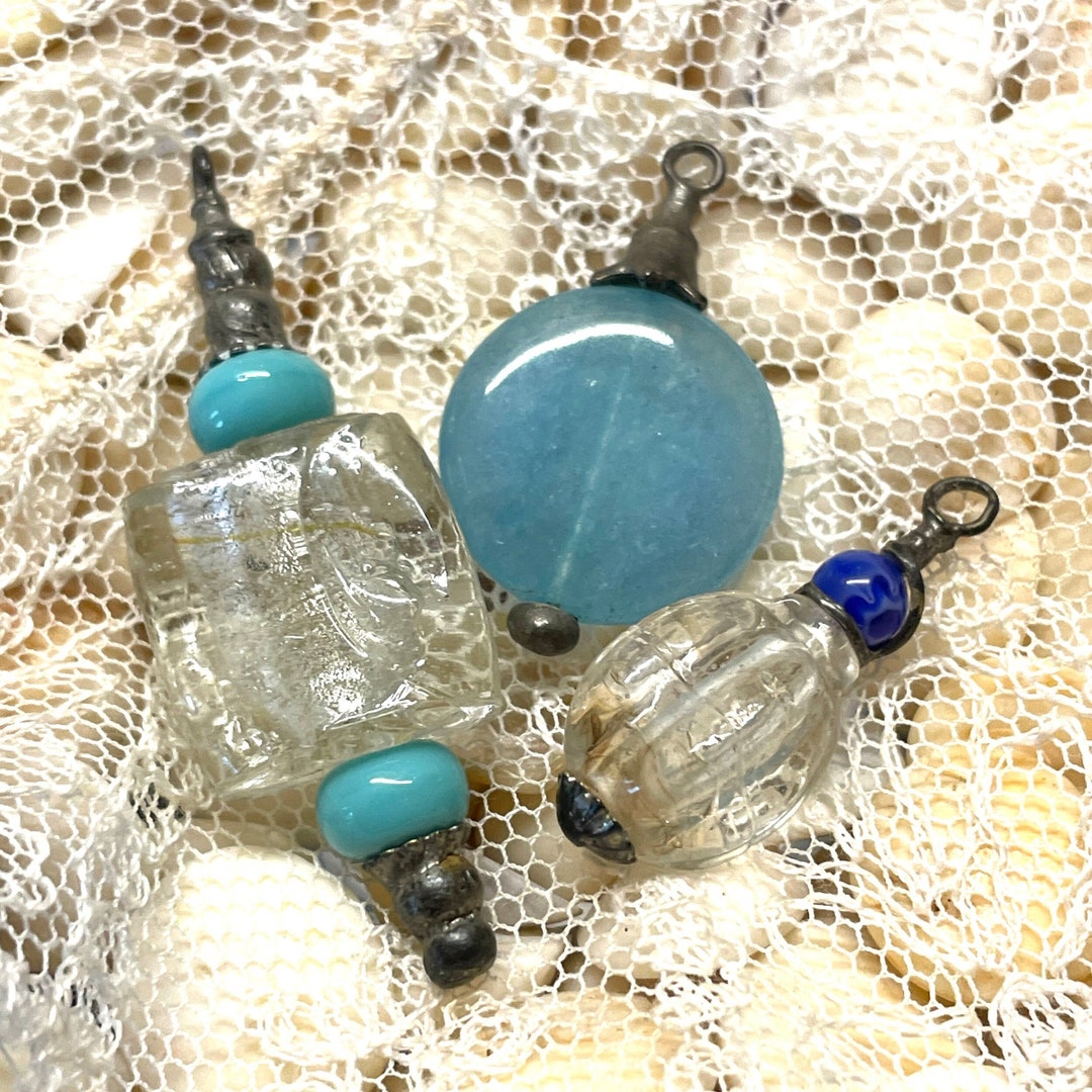 Hand Soldered Vintage Bead Charms in Blues, Dangle, Terminal,drop - Etsy