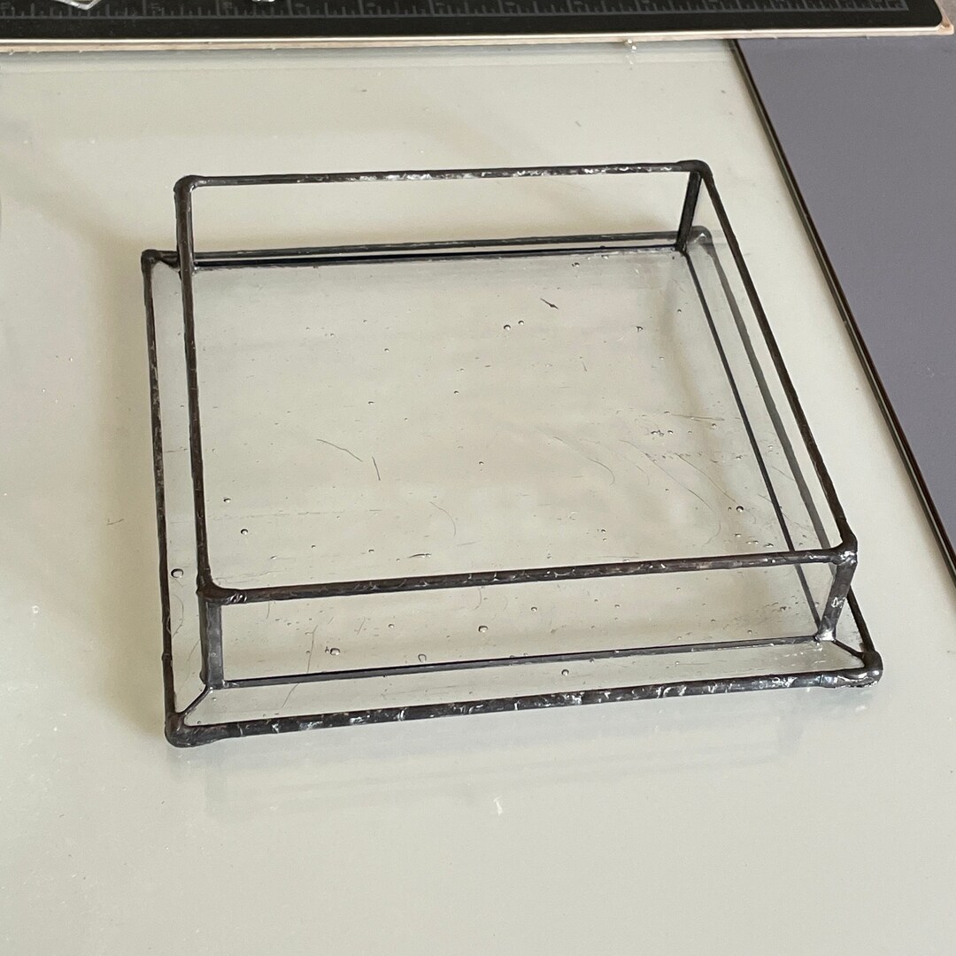 Clear Glass Display Tray Airplant Display Trinket Tray Handmade in ...
