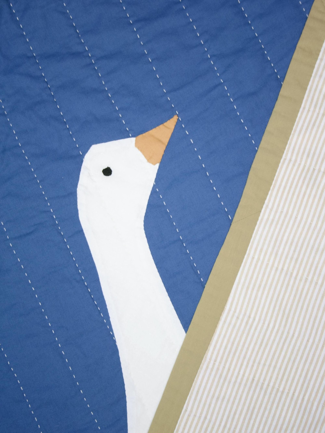 Modern Handmade Duck Goose Throw Quilt, Blanket or Wall Hanging With ...
