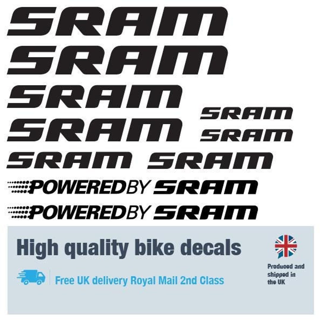 SRAM Bike Decals Labels Stickers. Over 20 Colour Options. 23 Pack Inc ...