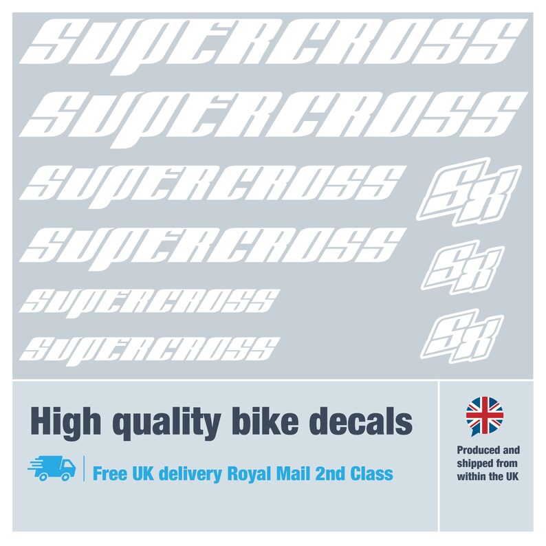 Supercross Bike Decals Labels. Over 20 Colour Options. 24 Pack Inc Free ...