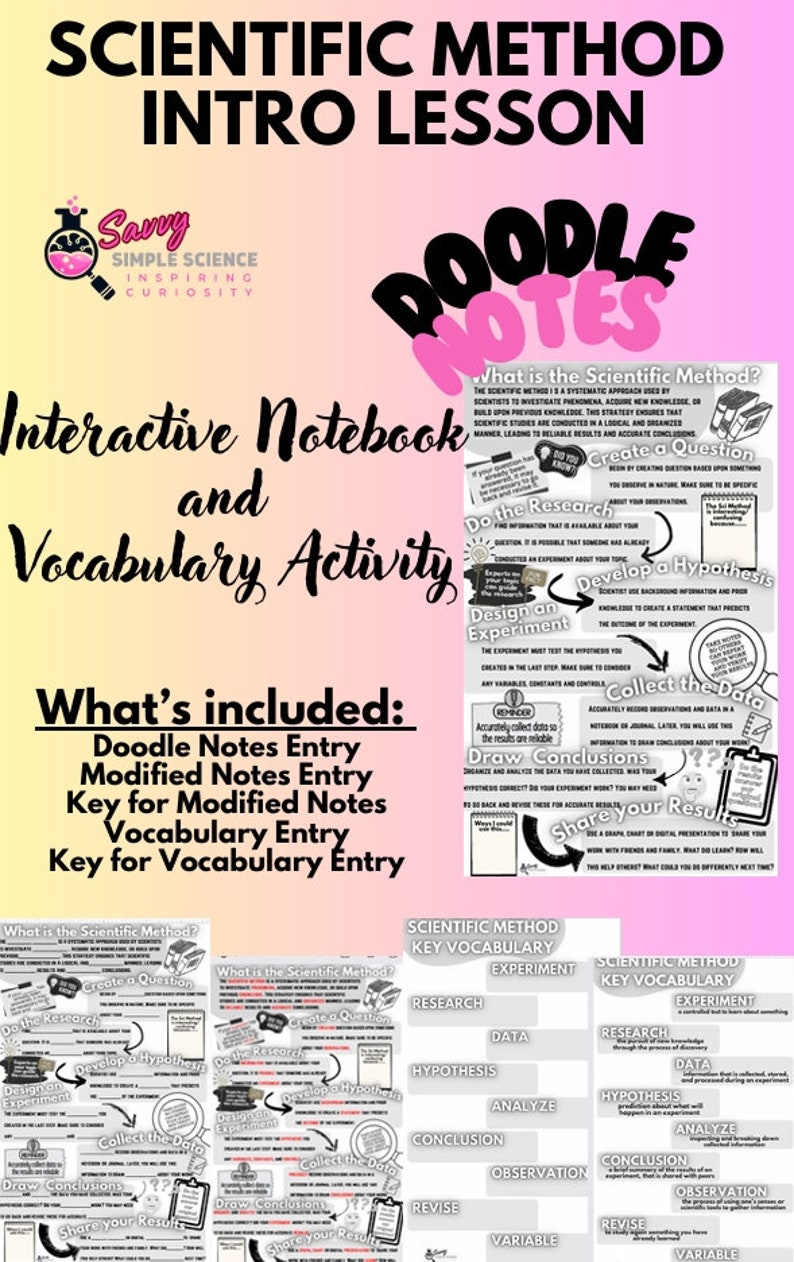 Scientific Method Doodle Notes - Etsy