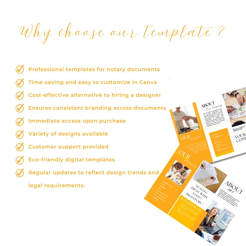 Notary Trifold Brochure - Yellow - Etsy