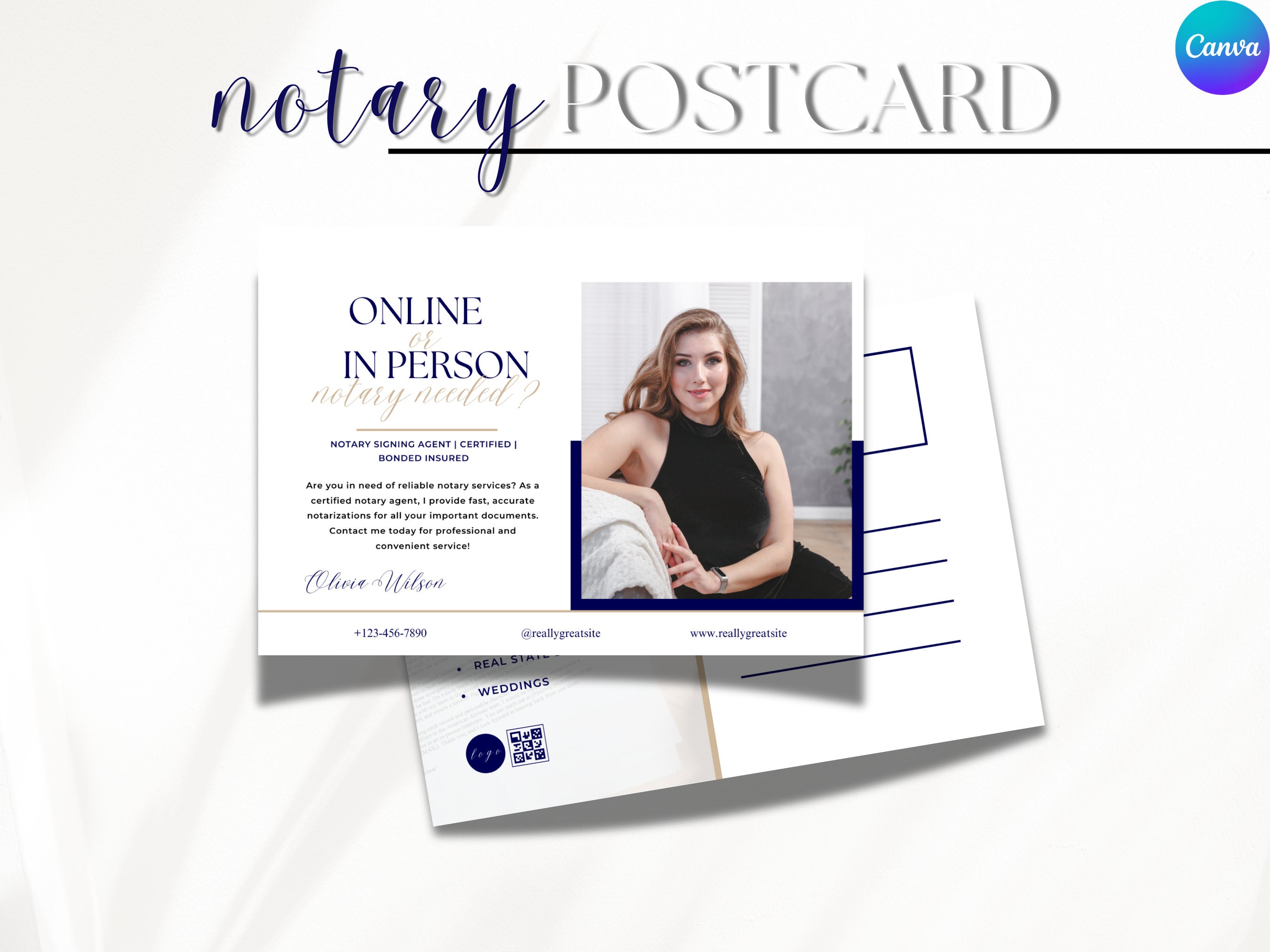 Notary Postcard Template - Etsy