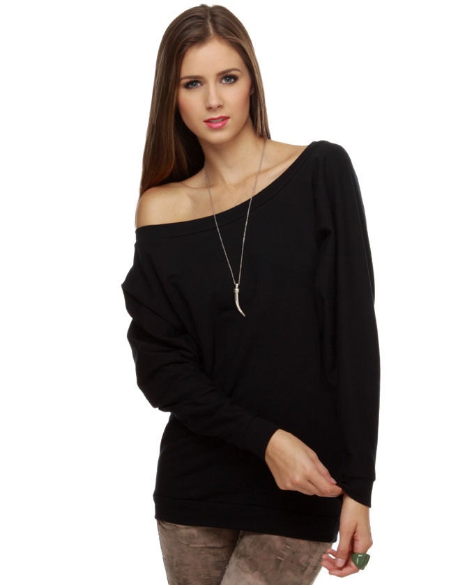 Sweater off Shoulder Sweatshirt Oversized Dolman Sweater, off the ...