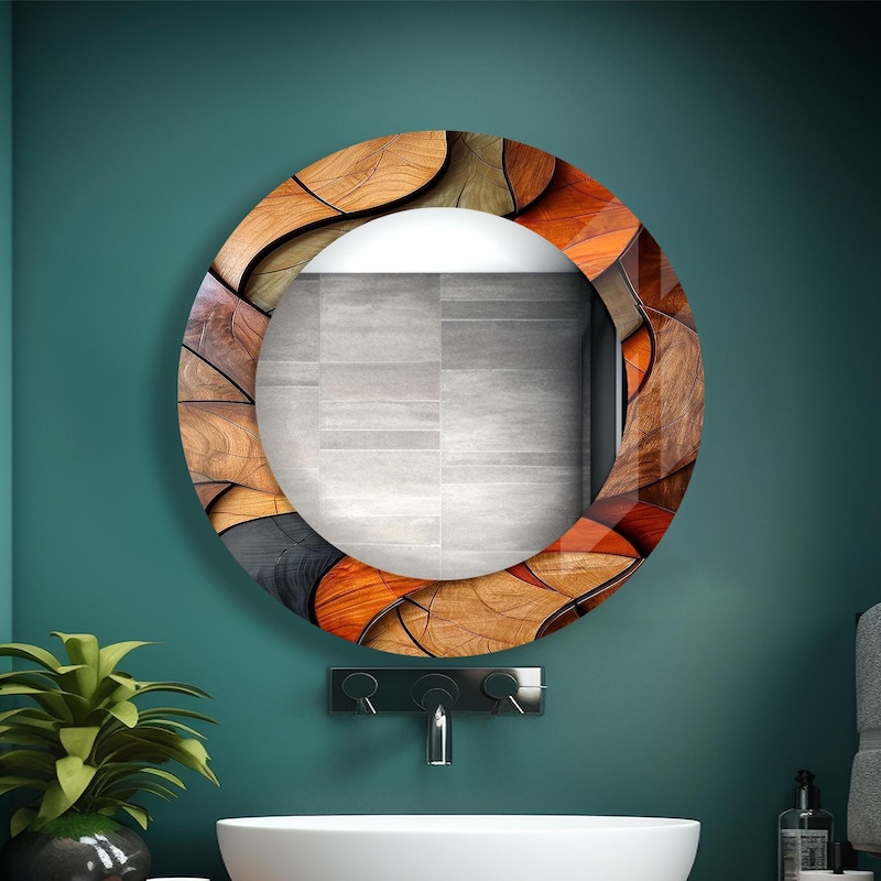 Round Tempered Glass Mirror - Etsy