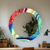 Colorful Abstract Entryway Mirror Decor, Multicolor Bathroom Mirror ...