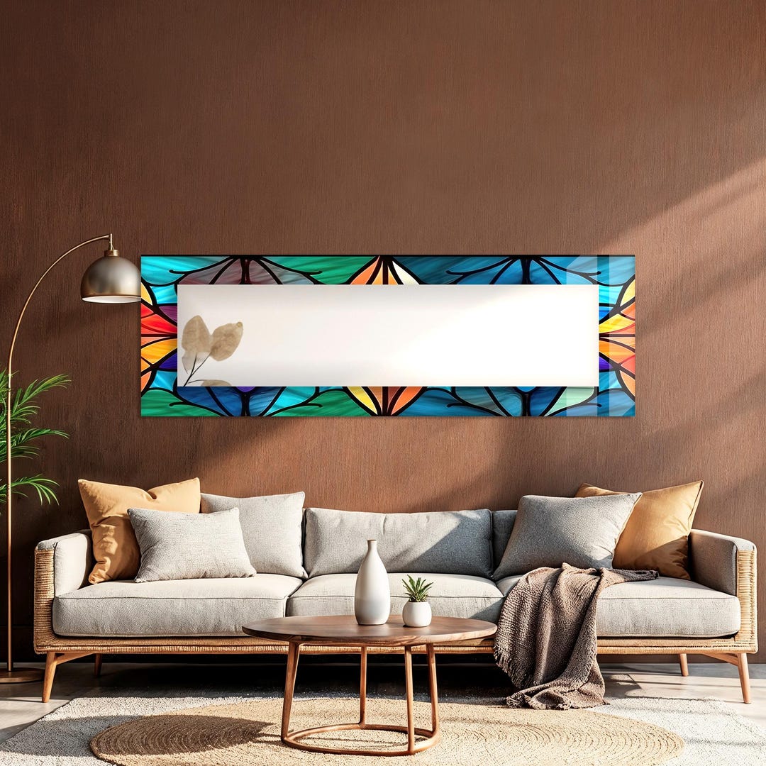 Abstract Full Length Wall Mirror: Tempered Glass, Vibrant UV Print - Etsy