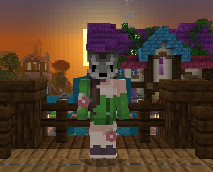 Grey Wolf Therian Minecraft Skin File - Etsy