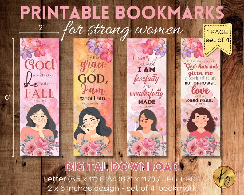 Printable Bookmark for Strong Women - Inspirational Quote -bible Quotes ...