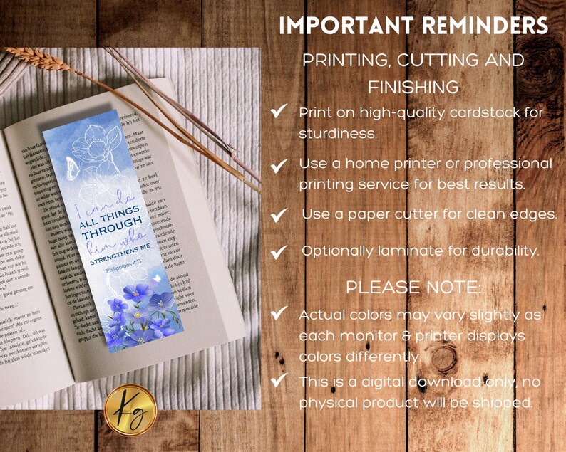 Printable Bookmark Bible Quotes - Inspirational Quote - Flowers in the ...