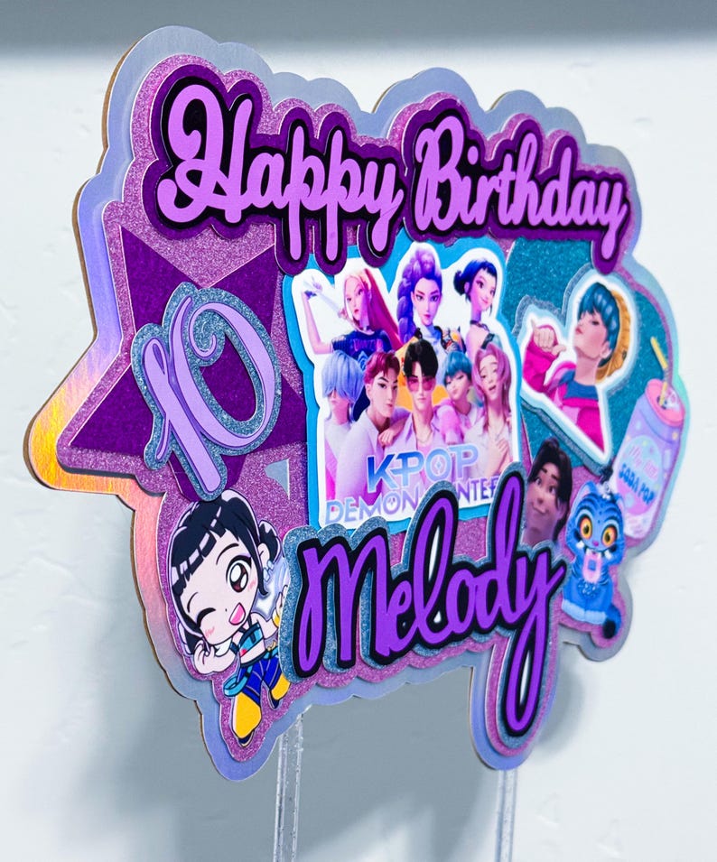 K-pop Cake Topper : Demon Hunters Cake Topper, Birthday, Huntrix, Saja ...