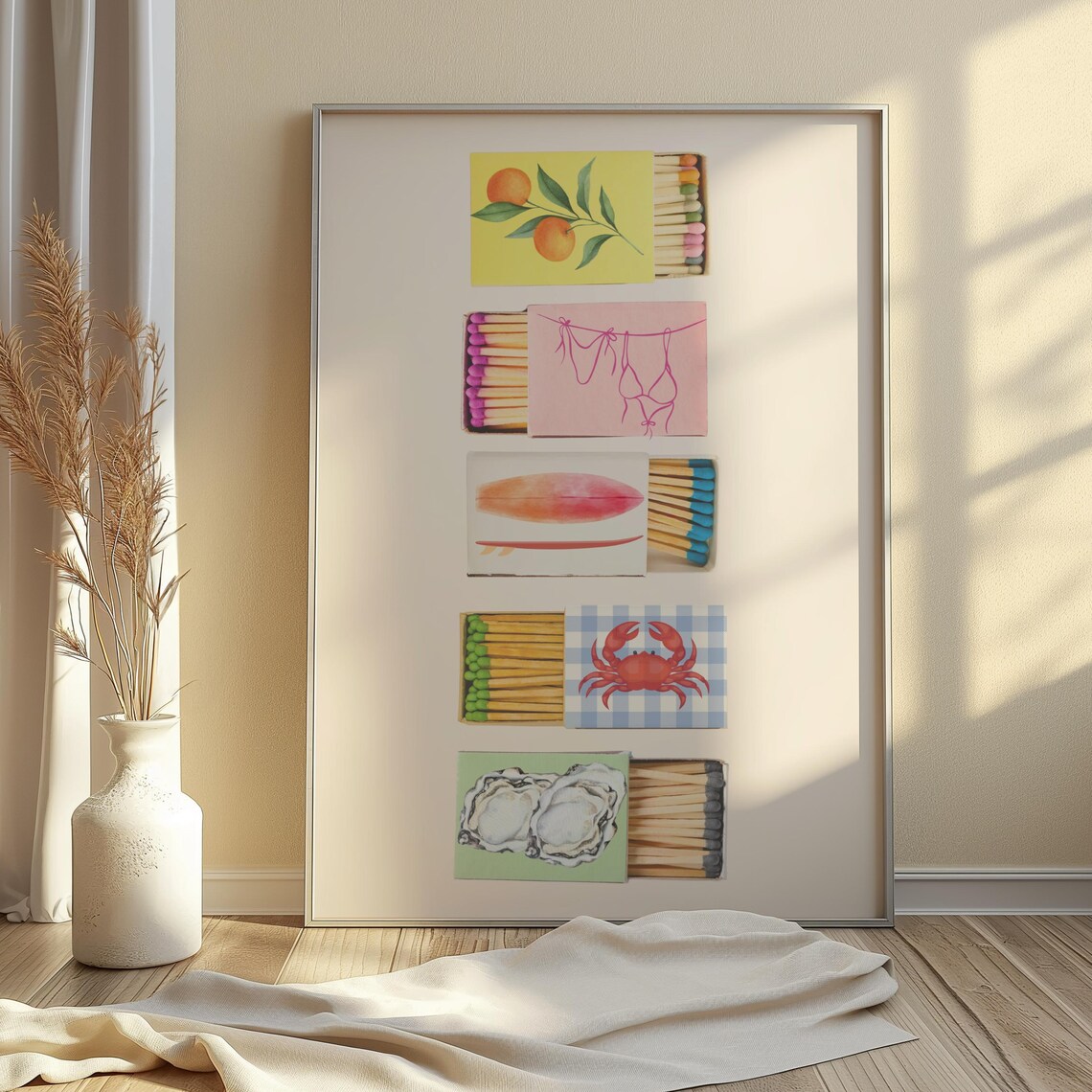 Coastal Matchbox Art Print: Beachy Wall Decor (digital Download) - Etsy