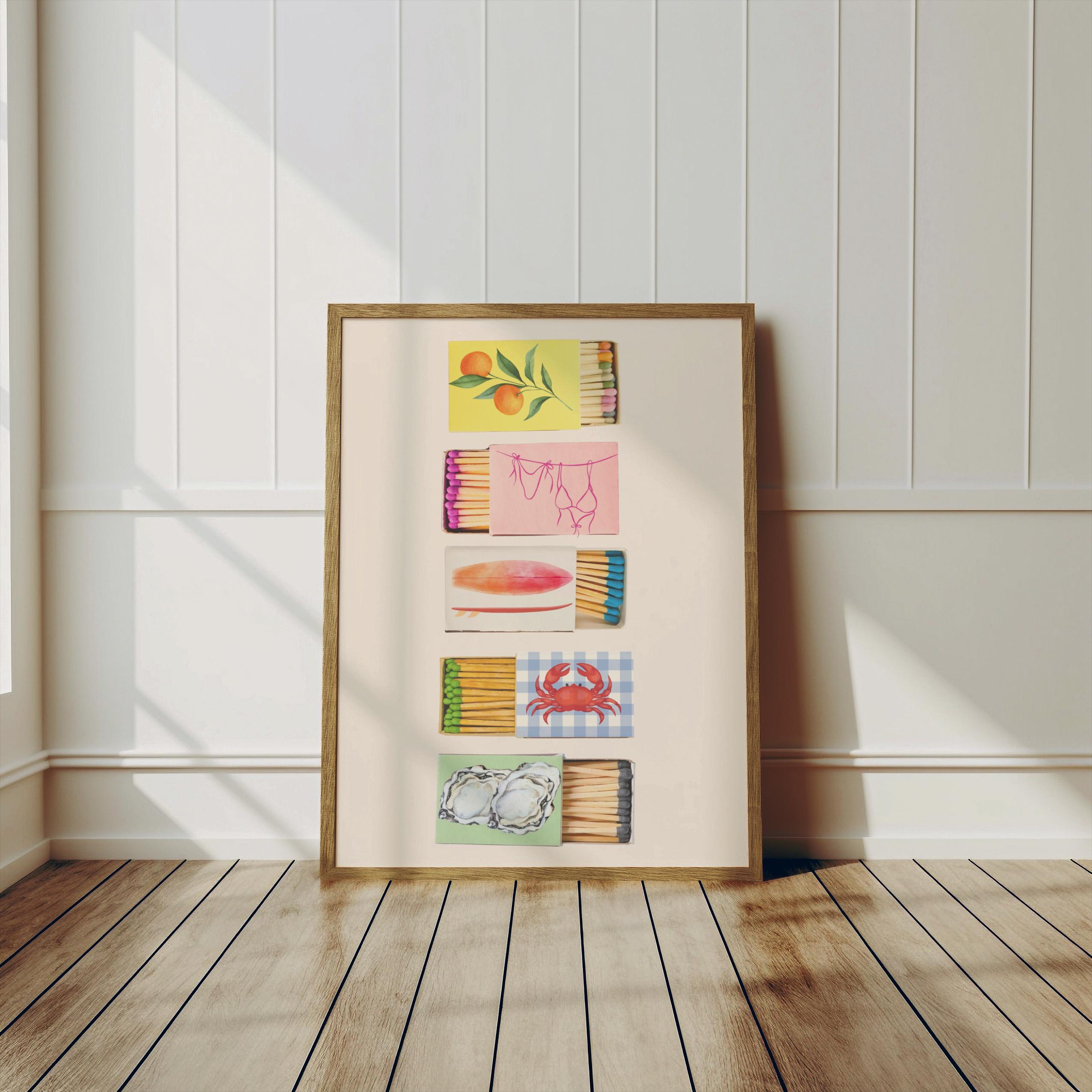 Coastal Matchbox Art Print: Beachy Wall Decor (digital Download) - Etsy
