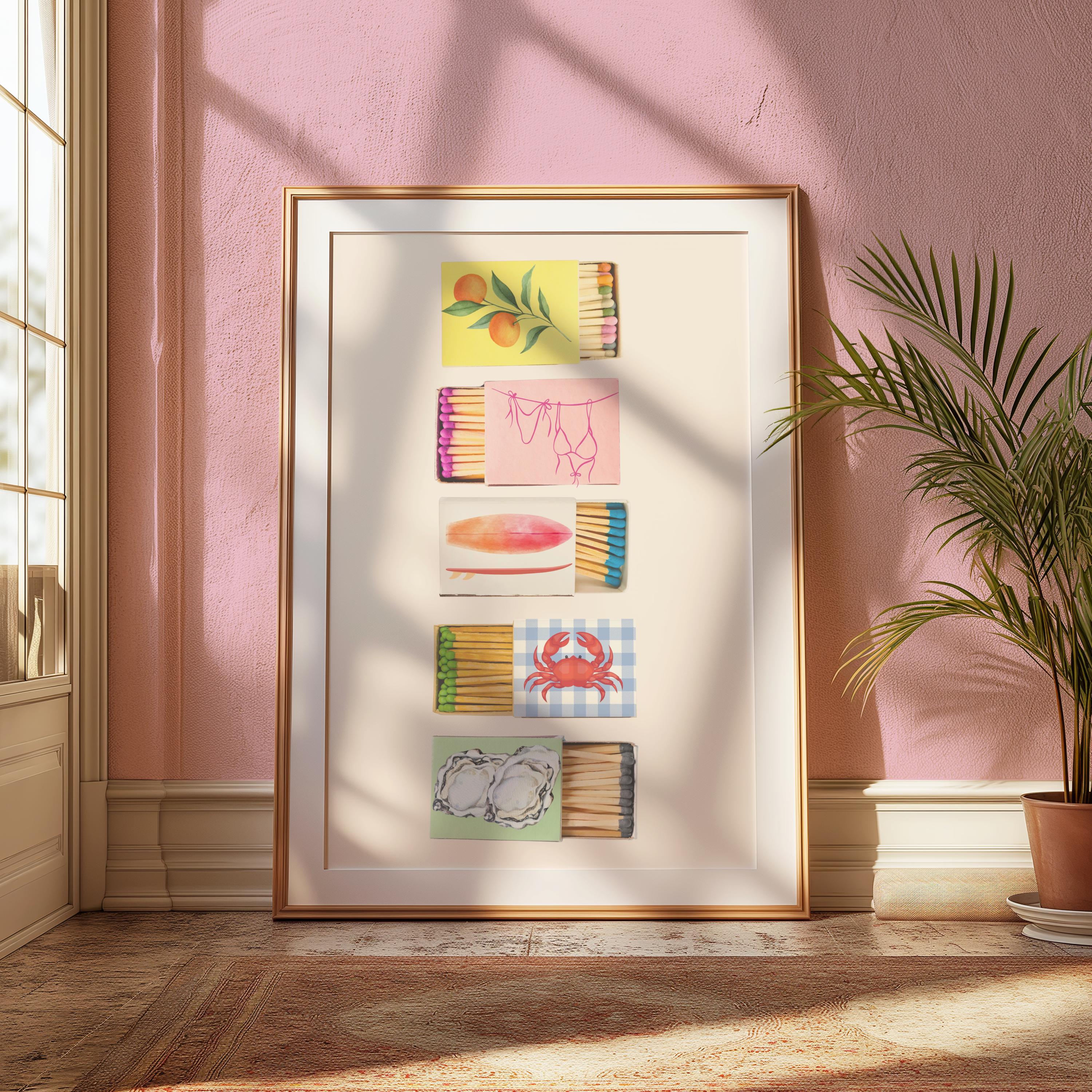 Coastal Matchbox Art Print: Beachy Wall Decor (digital Download) - Etsy