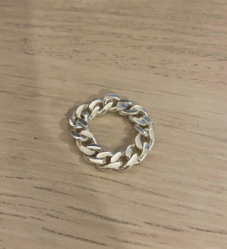 Handmade Sterling Silver Curb Chain Ring - Etsy