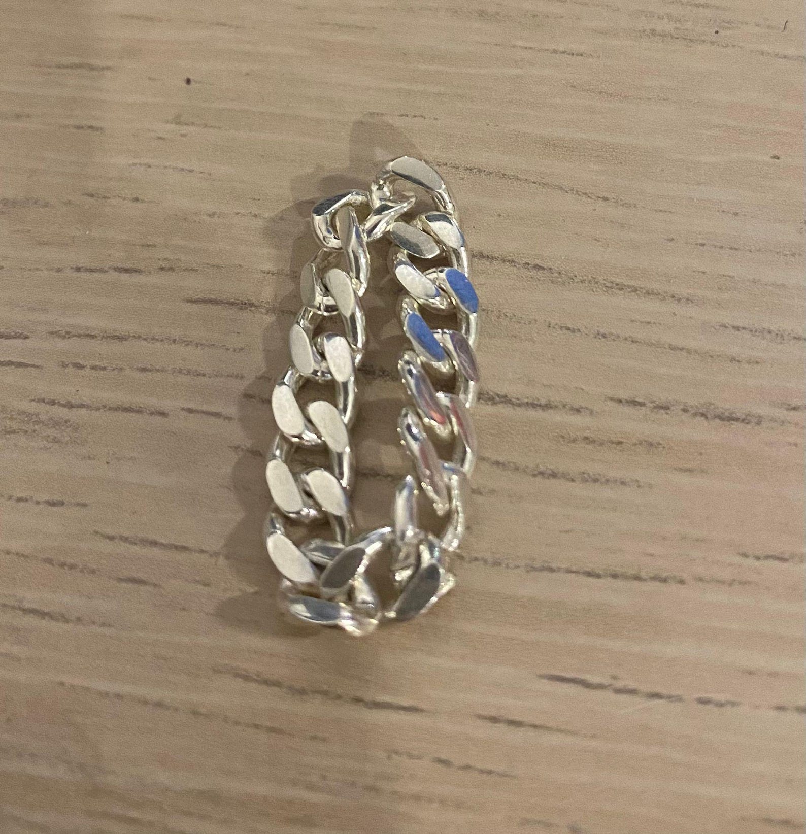 Handmade Sterling Silver Curb Chain Ring - Etsy