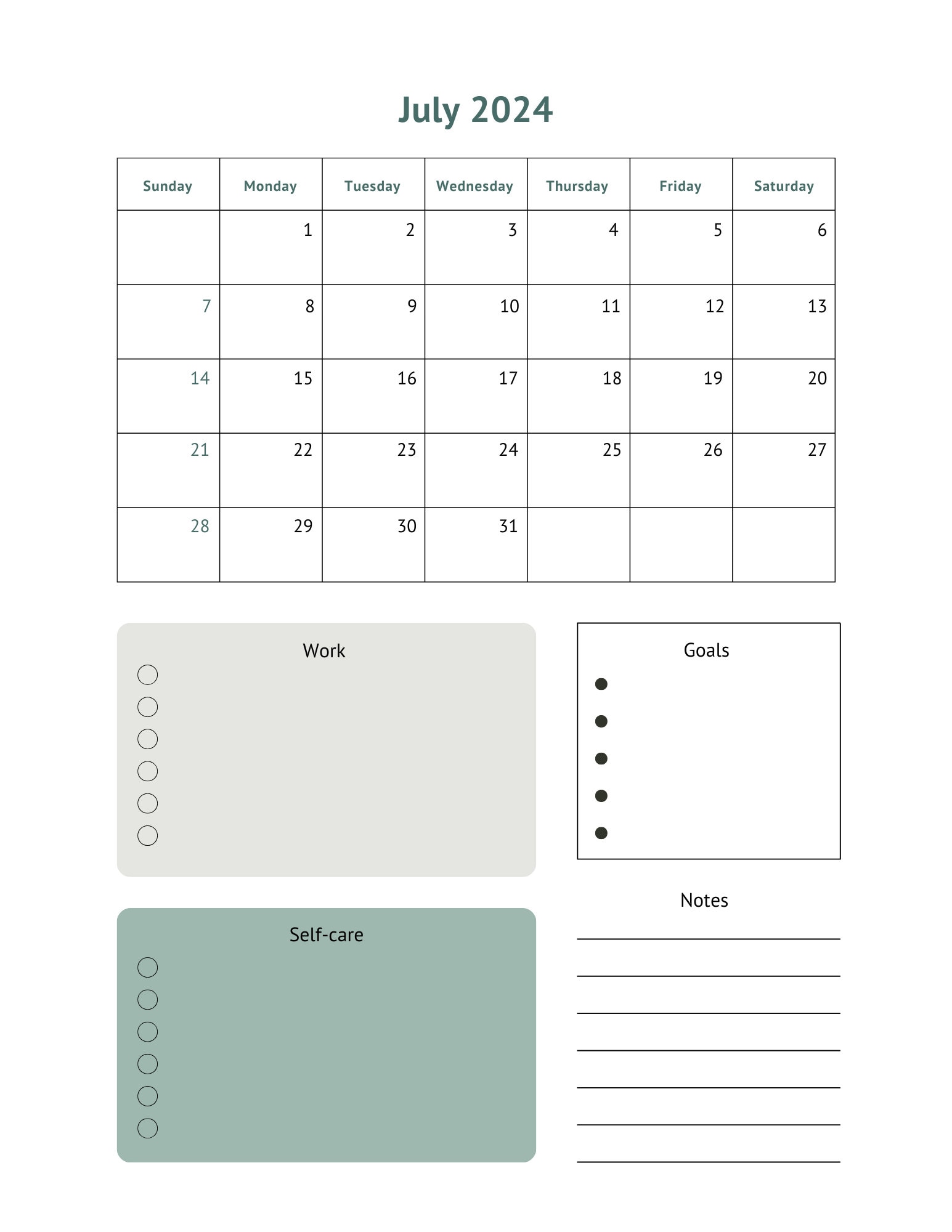 Teal River Rocks July 2024 December 2025 Monthly Planner. - Etsy