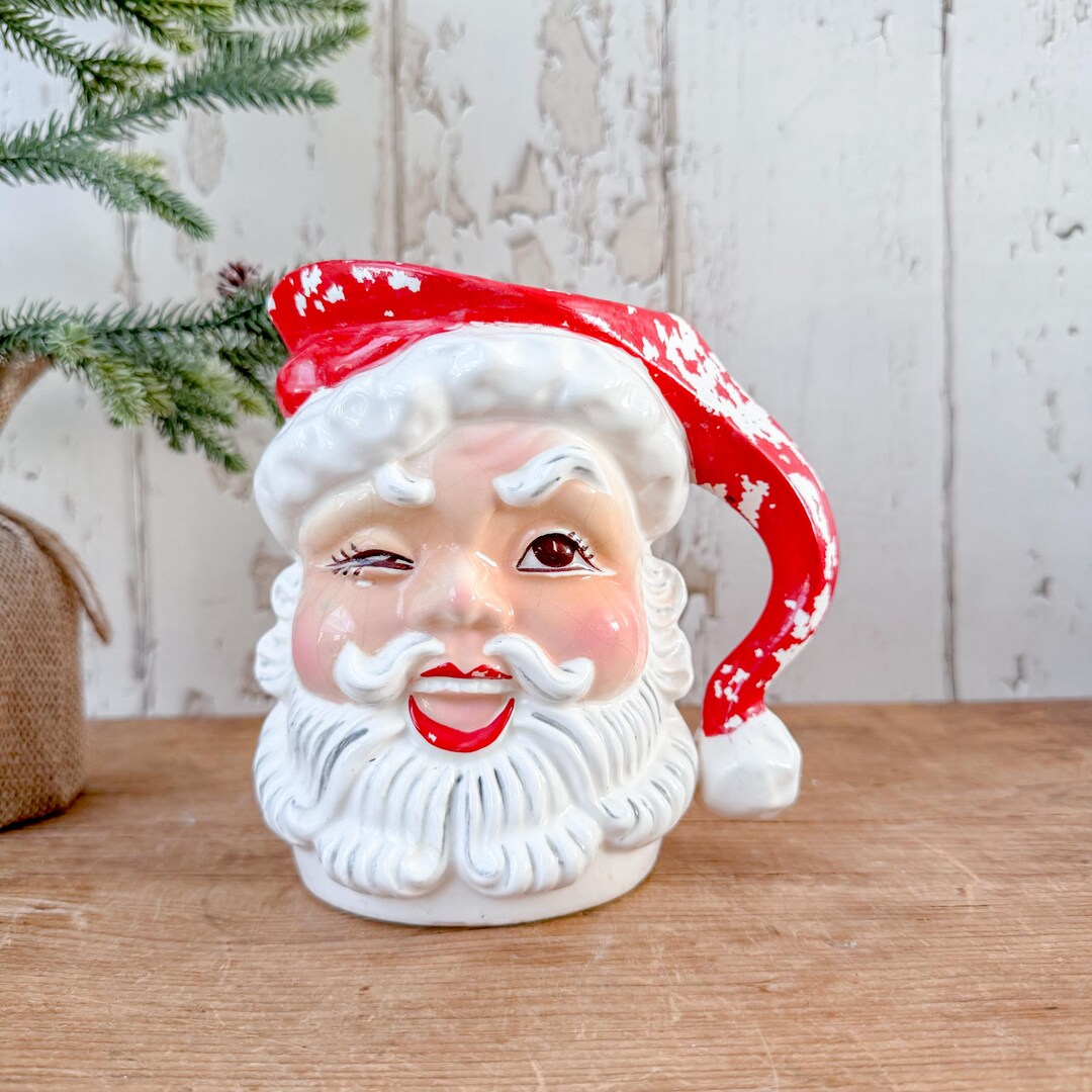 Vintage Napco Santa Pitcher - Etsy