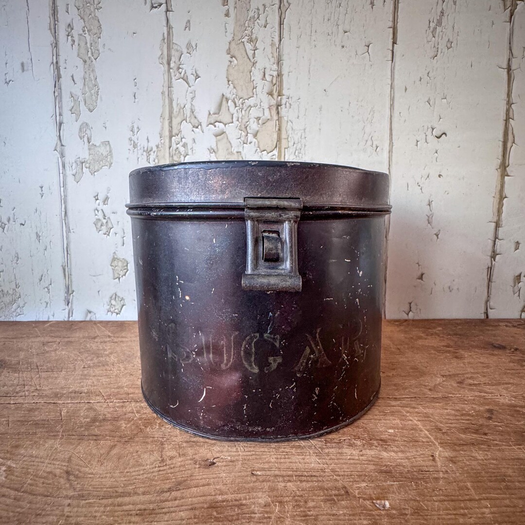 Vintage Metal Sugar Canister - Etsy