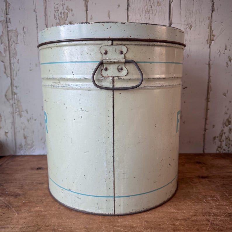 Vintage Metal Flour Canister - Etsy