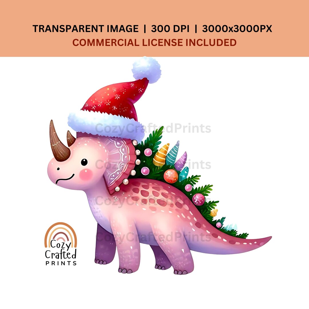 Cute Dinosaur PNG, Cute Dinosaur Clipart, Christmas Dinosaur PNG ...