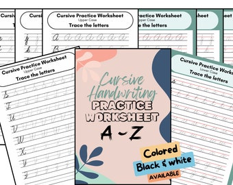 Cursive Handwriting Practice Worksheets, Cursive Alphabet Letters ...