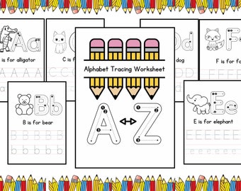 Alphabet Tracing Worksheets, Handwriting Practice Sheets for Kids ...