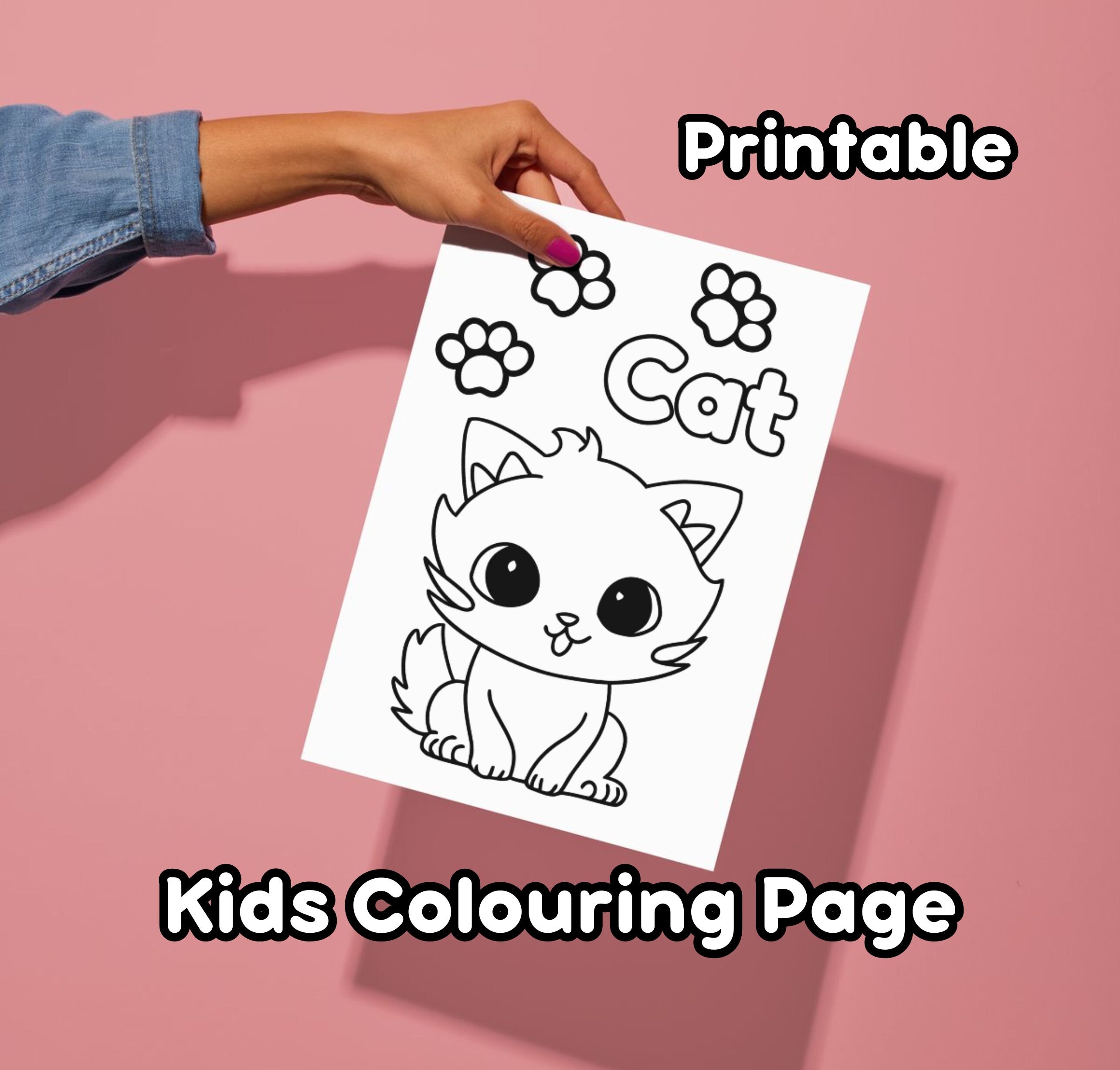 Cat Colouring Page for Kids | Downloadable | Digital Download ...