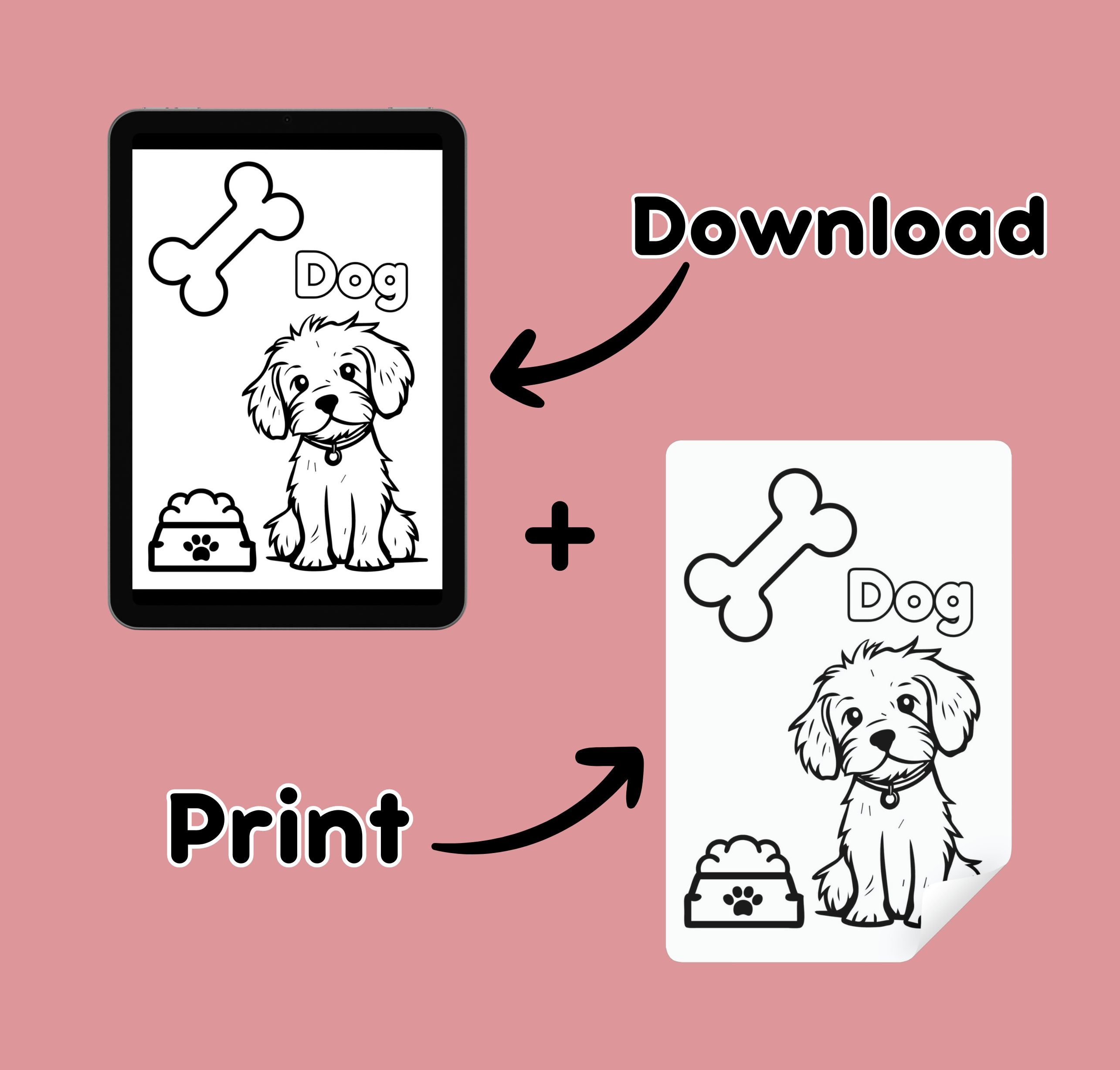 Dog Colouing Page for Kids | Downloadable | Digital Download | Children ...
