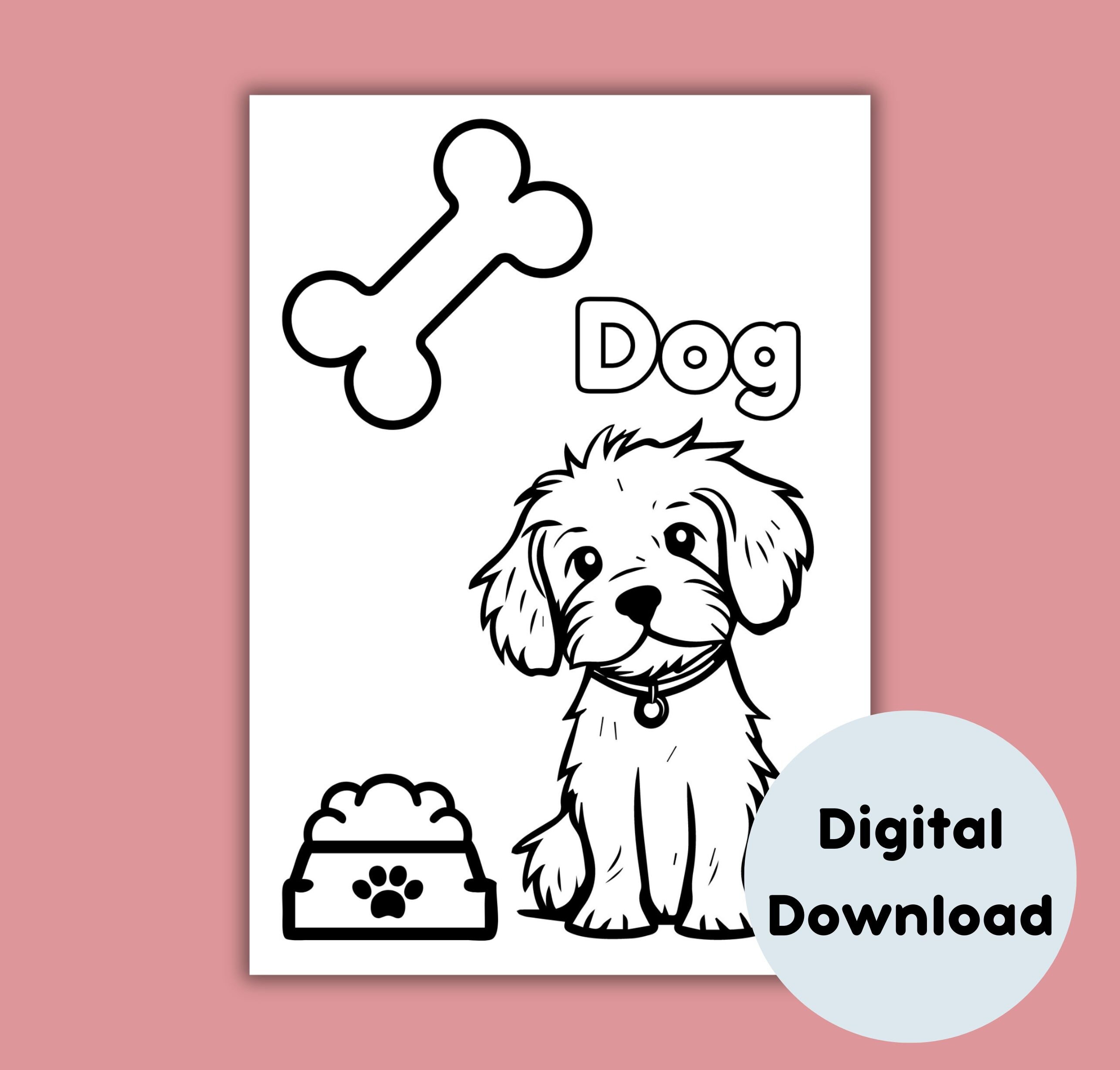 Dog Colouing Page for Kids | Downloadable | Digital Download | Children ...