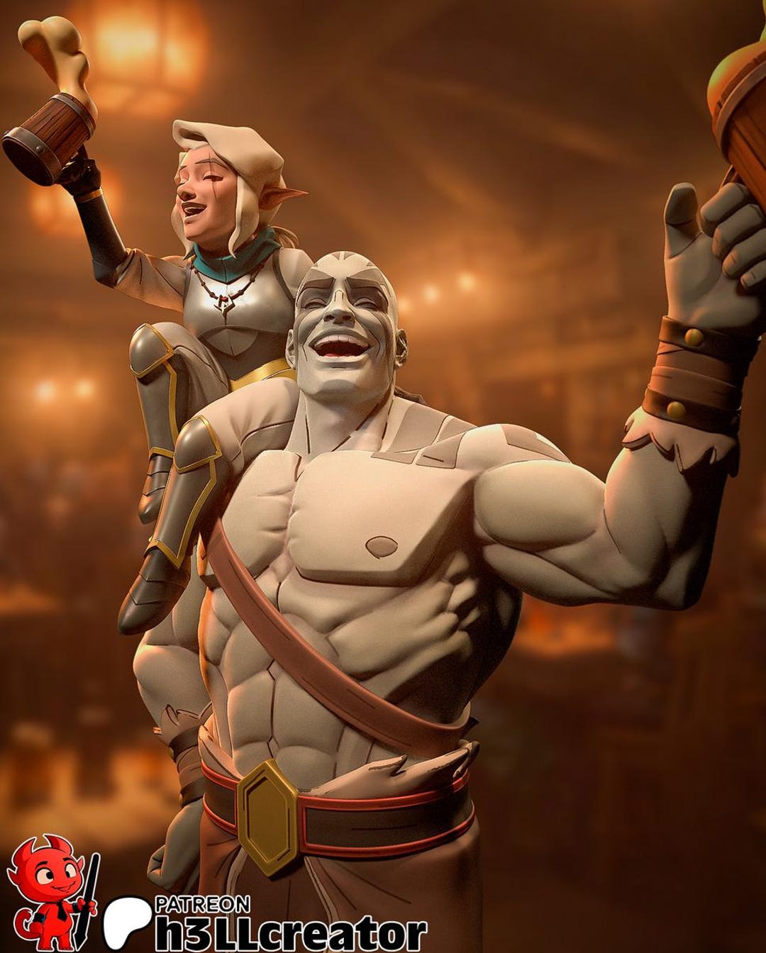 Grog and Pike 3D Printed Resin Figurine | 8k Garage Kit [by H3llcreator] UNPAINTED! - Etsy