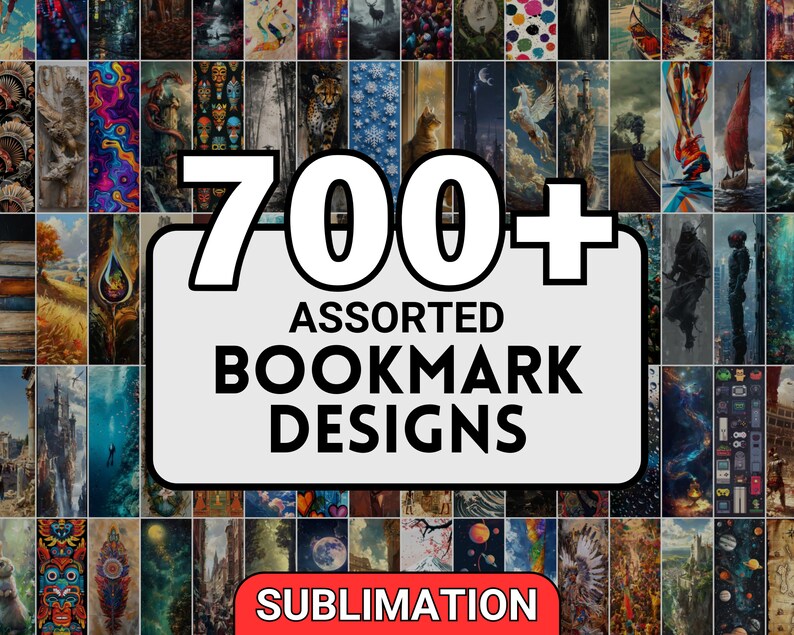 Printable Bookmark Bundle, 700 JPG PNG Print and Cut Pages, Bookmark ...