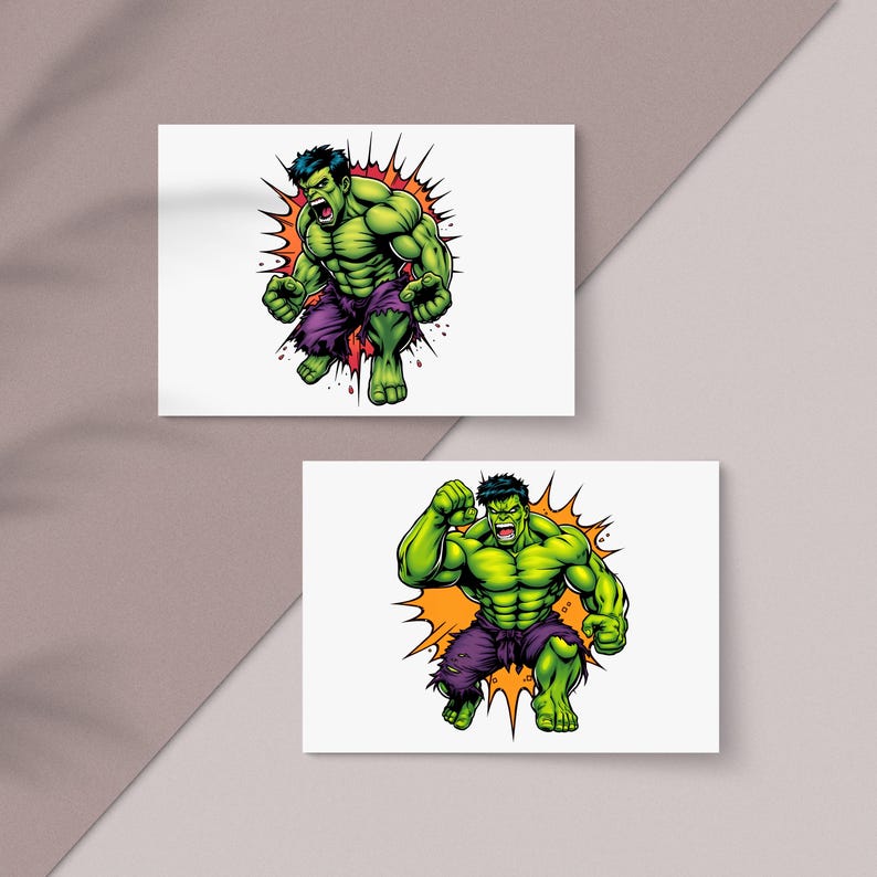 2 Hulk PNG Clipart Superheroes Splash Watercolor Digital Poster Design ...