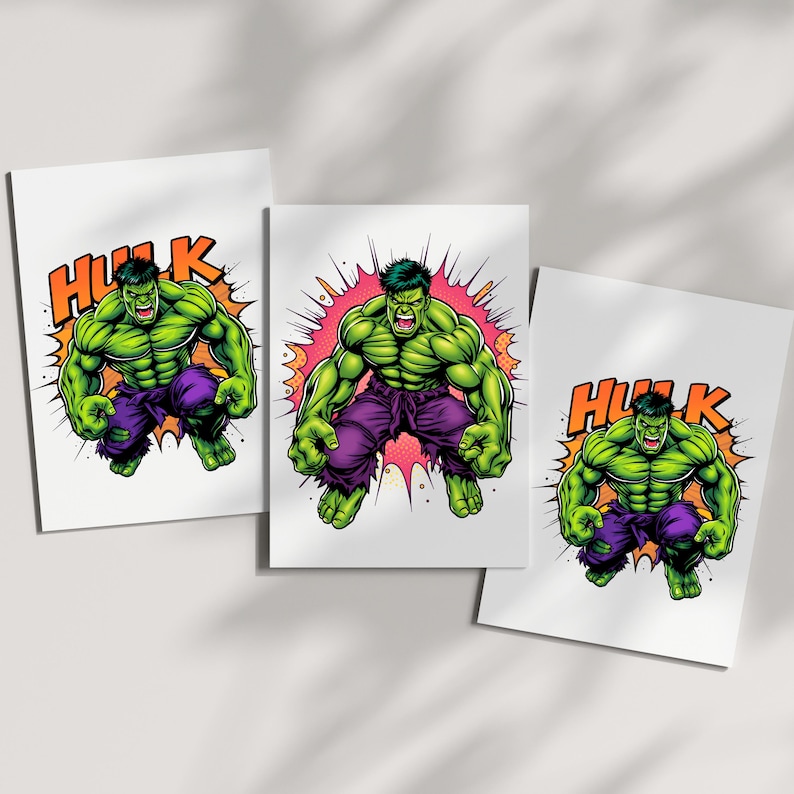 2 Hulk PNG Clipart Superheroes Splash Watercolor Digital Poster Design ...