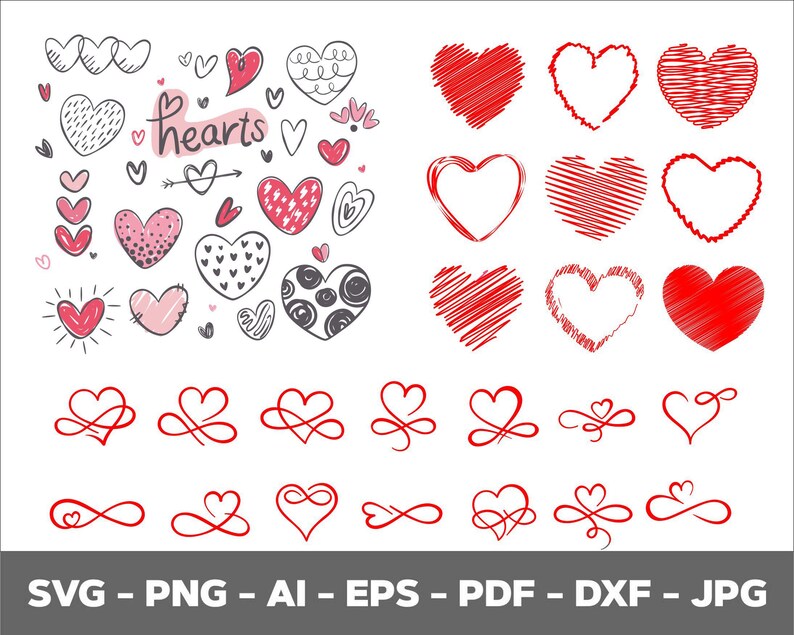 Heart Svg Bundle, Heart Svg, Hand Drawn Heart Svg, Open Heart Svg ...